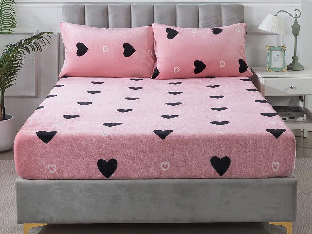 XPOSE® Mikroplyšové prostěradlo LOVE Exclusive 90x200 cm