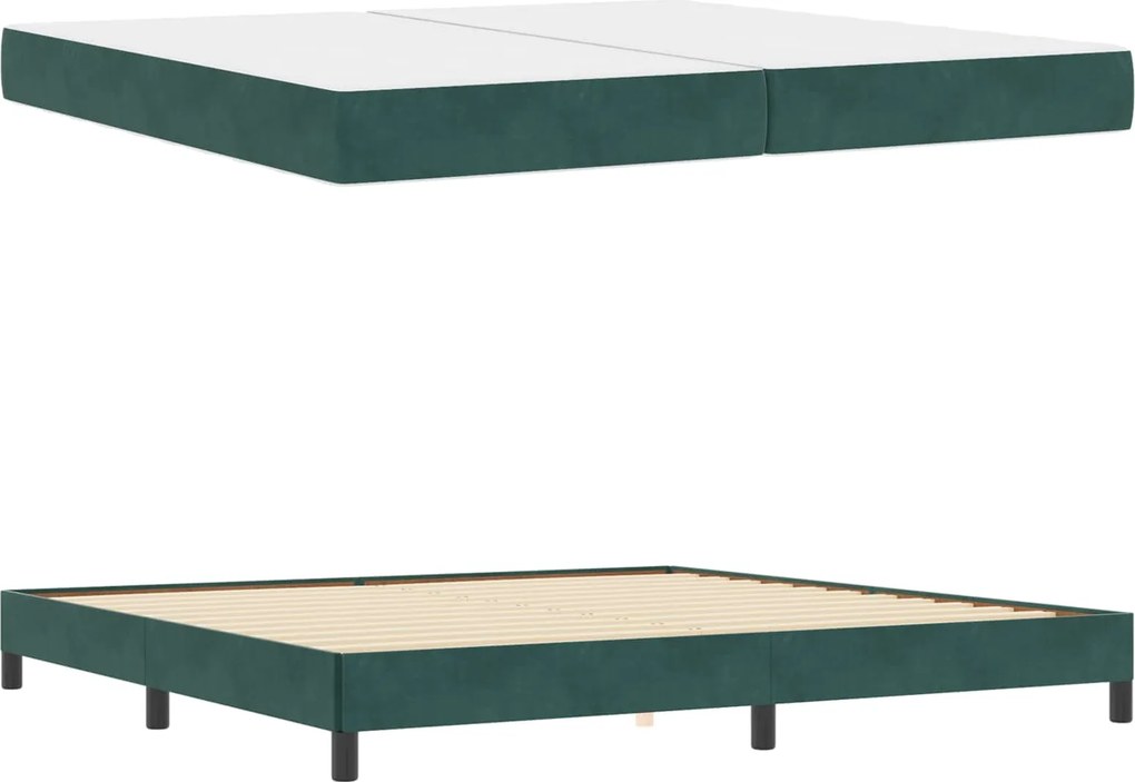 Postel s boxspringem s matrací Tmavě zelená 200 x 210 cm textil 3398764