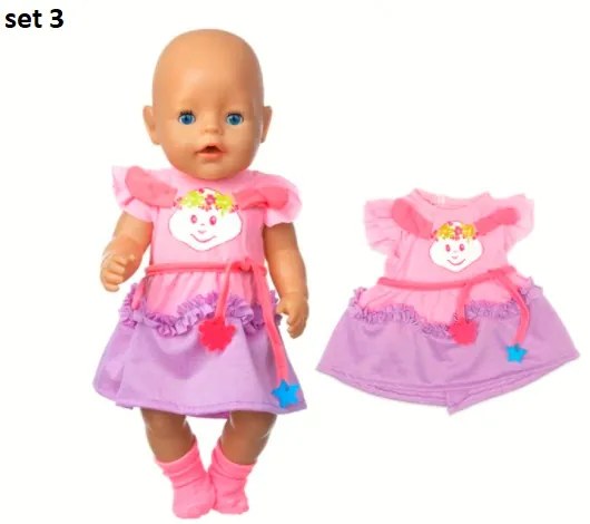 Roztomilé sety oblečků na American girl a BABY Born 43 cm Varianta: Set 3