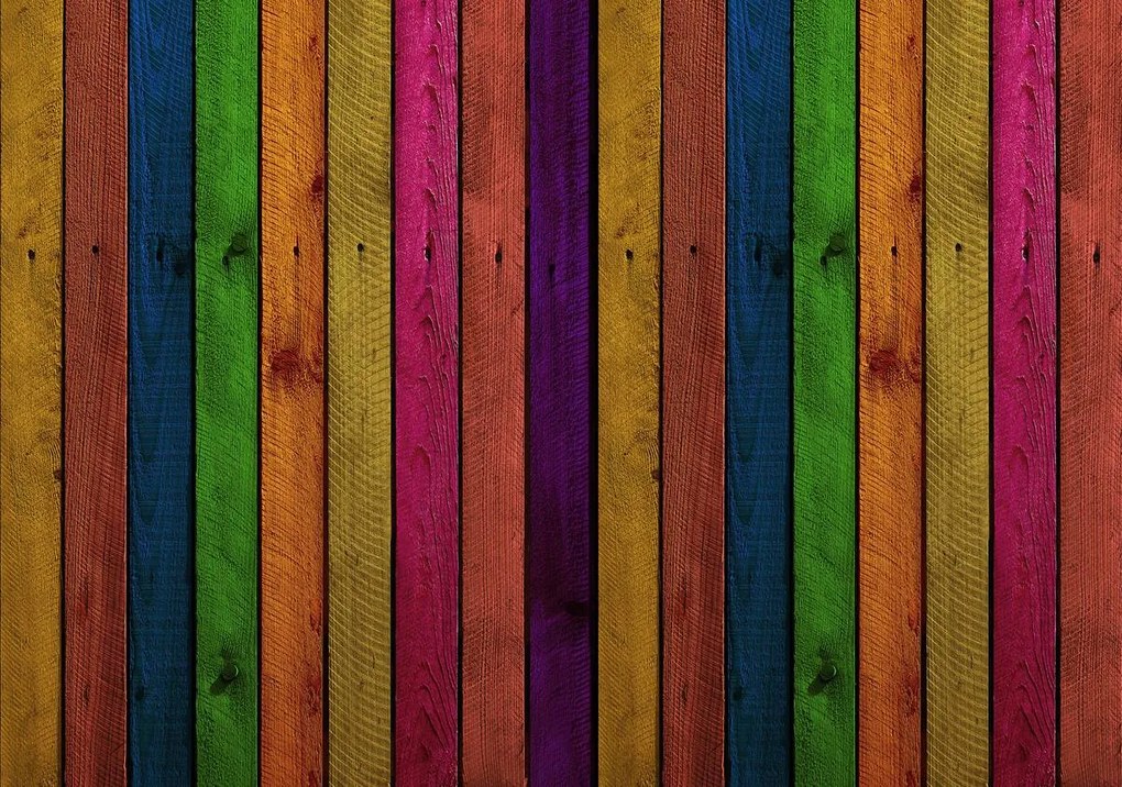 Fototapeta - Barvená prkna (254x184 cm)