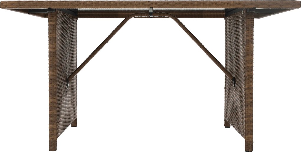 Zahradní ratanový set, světle hnědá/černá, MADUL
