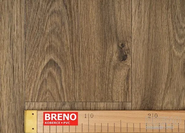 Breno PVC QUINTEX Gambel Oak 669D – tmavě hnědé dřevo, šíře 500 cm