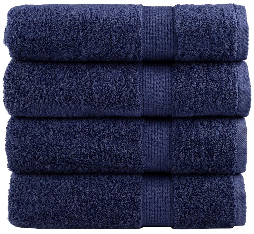 Prémiové ručníky SOLUND 4 ks tmavě modré 50x100 cm 600 g/m² 137258