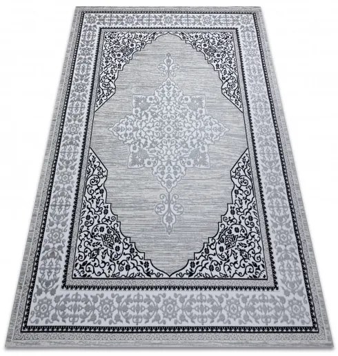 Dywany Łuszczów, Kusový koberec Gloss 8490 52 Ornament ivory/grey, 80x150, šedá, chodba / předsíň