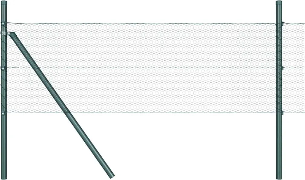 Hexagonální kotvení plotu 25 x 0,4 m Ocel potažená PVC Zelená 3352656