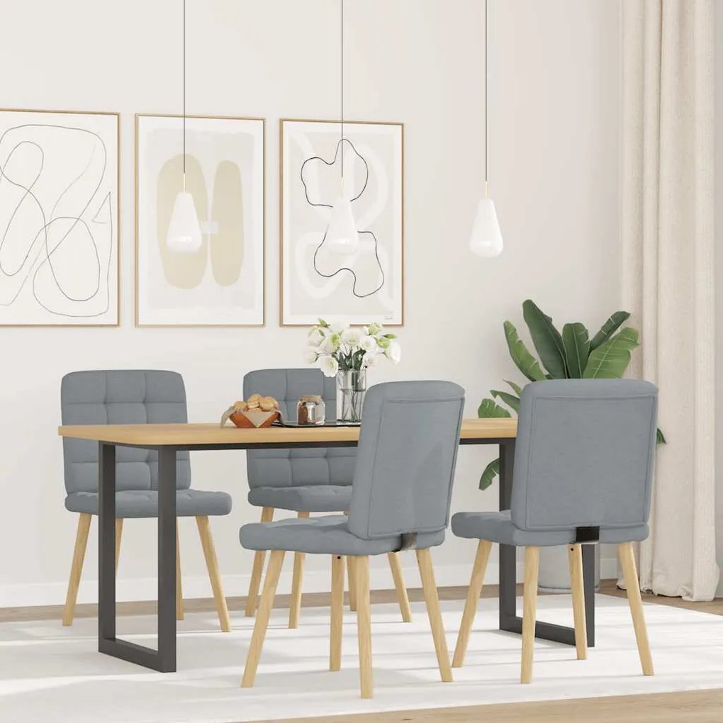 Jídelní židle 4 ks světle šedé textil 3315191