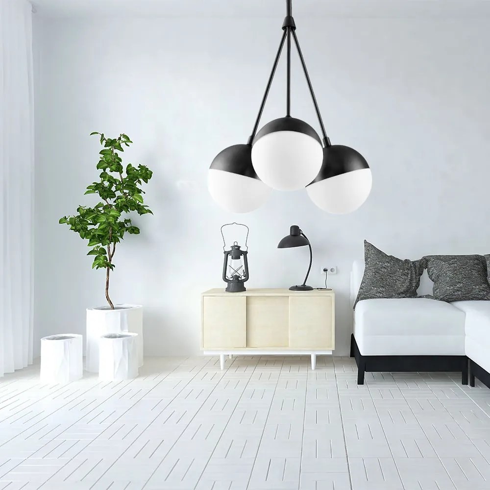 Toolight - Stropní svítidlo 3xE27, černá-bílá, OSW-05365