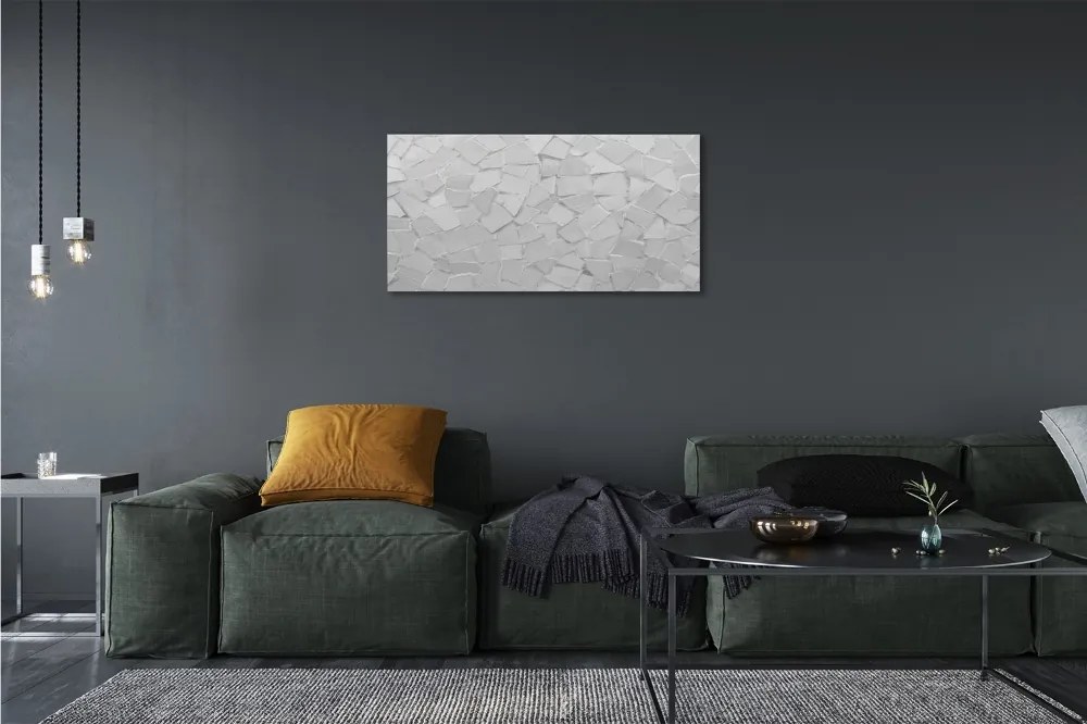 Obrazy na plátně šedivé polygony 100x50 cm