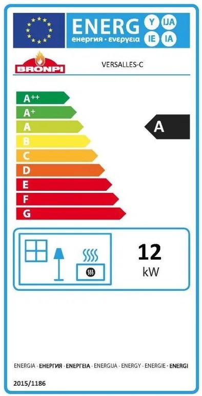 Bronpi VERSALLES-C - závěsná kamna s bočním sklem