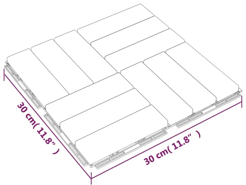 Terasové dlaždice 30 ks 30 x 30 cm masivní teakové dřevo,  3152105