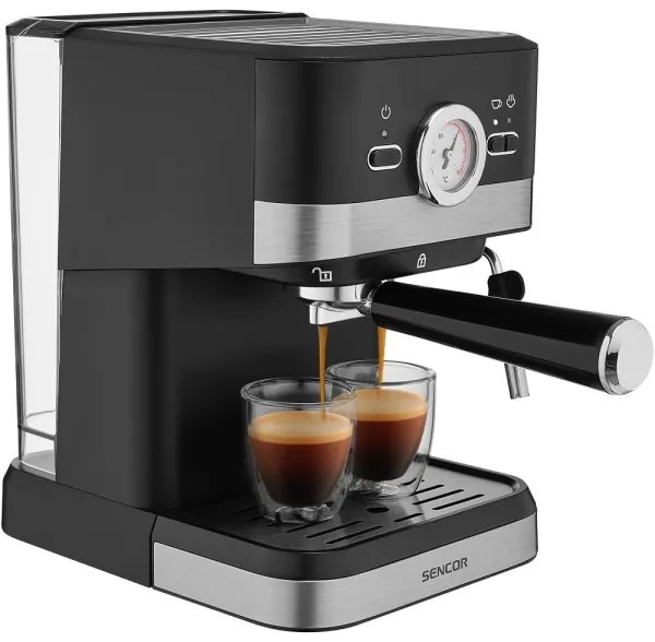 Sencor - Pákový kávovar espresso 1050W/230V černá/matný chrom