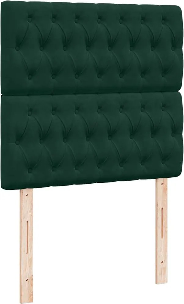 Box spring postel s matrací tmavě zelená 90x200 cm samet 3293119