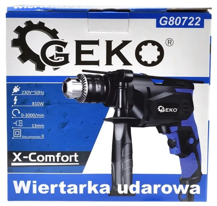 Příklepová vrtačka 13mm 810W GEKO X-Comfort