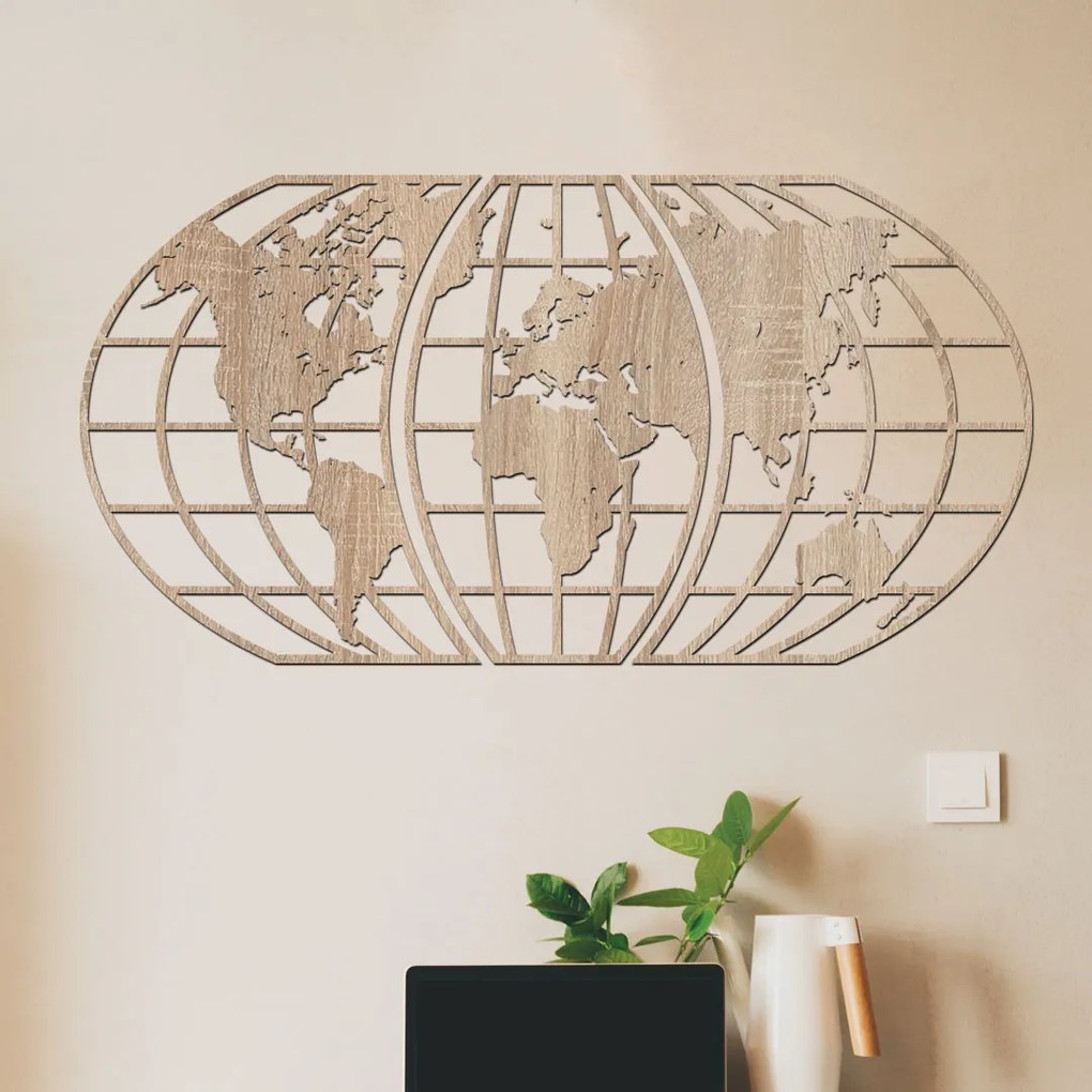dřevo života 3 dílna mapa světa Global Zvolte barvu dekoru: Dub Sonoma, Rozměry (cm): 78x40
