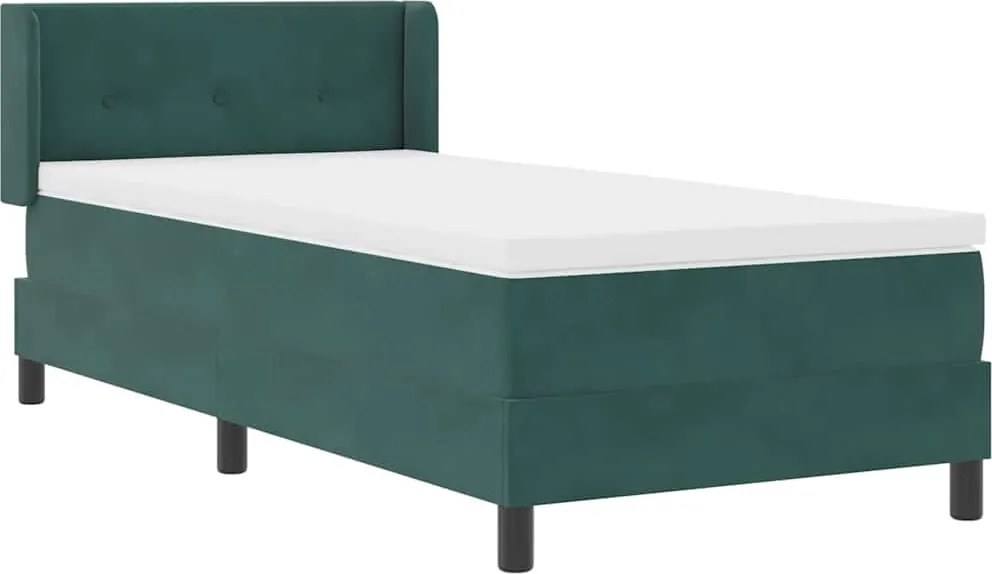 Postel s boxspringem s čelo Tmavě zelená 190 x 90 cm samet 3341447