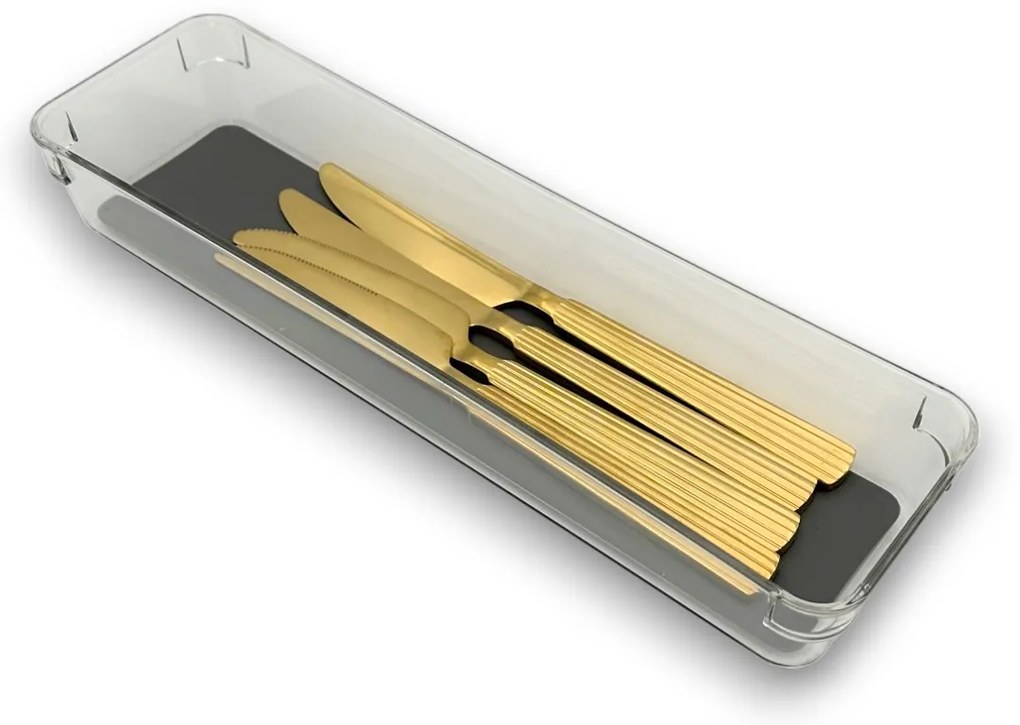Orion Organizér do šuplíku kuchyně i koupelny, příborník GREY 33 x 9 x 5 cm