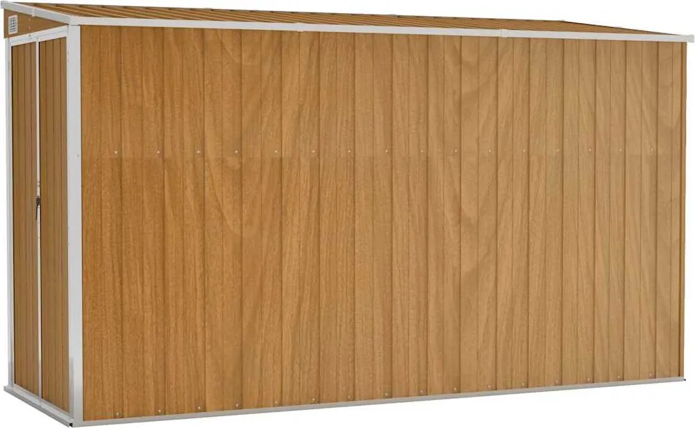 Nástěnný zahradní domek hnědý 118 x 288 x 178 cm pozinkovaná ocel 316228