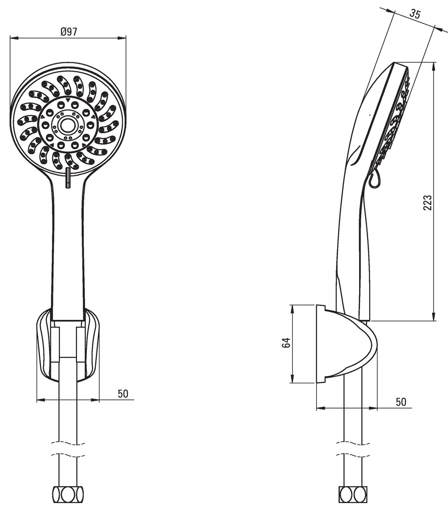 Deante Avis, 1-bodová sprchová sada, chromová-šedá, NGV_041K