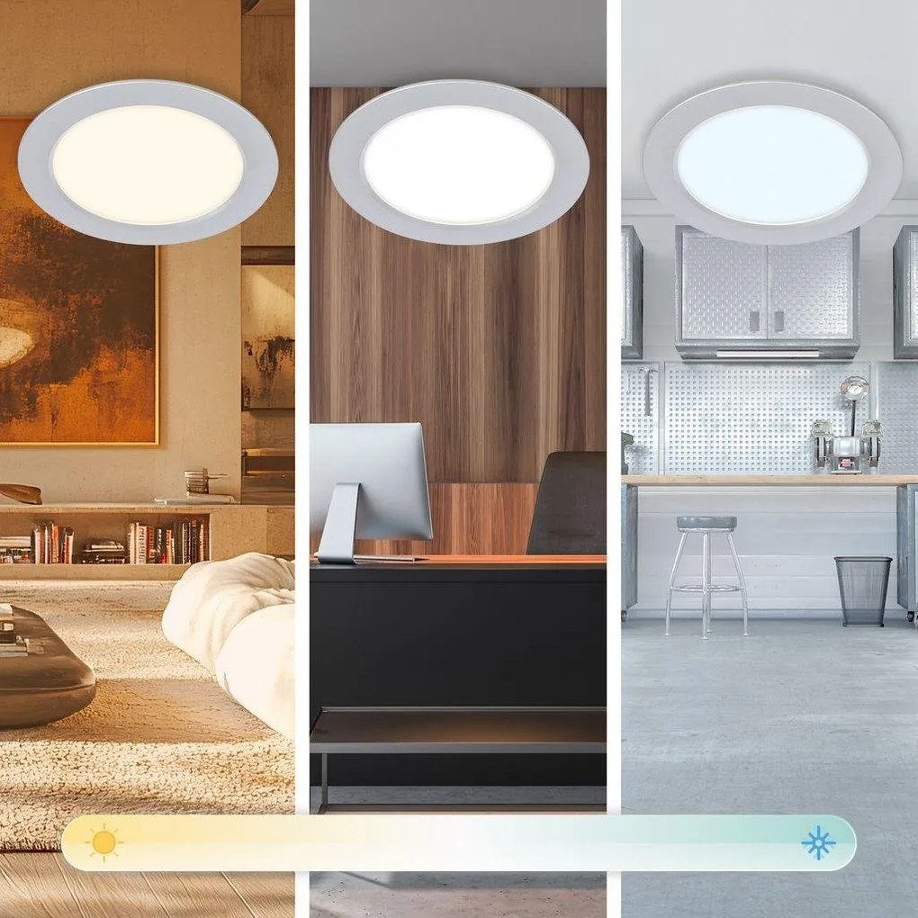 BRI 3945034 Fungo vestavné bodové svítidlo 100mm 3ks sada - 7W, 700lm, LED, stmívatelné, IP65, matný chrom - BRILONER