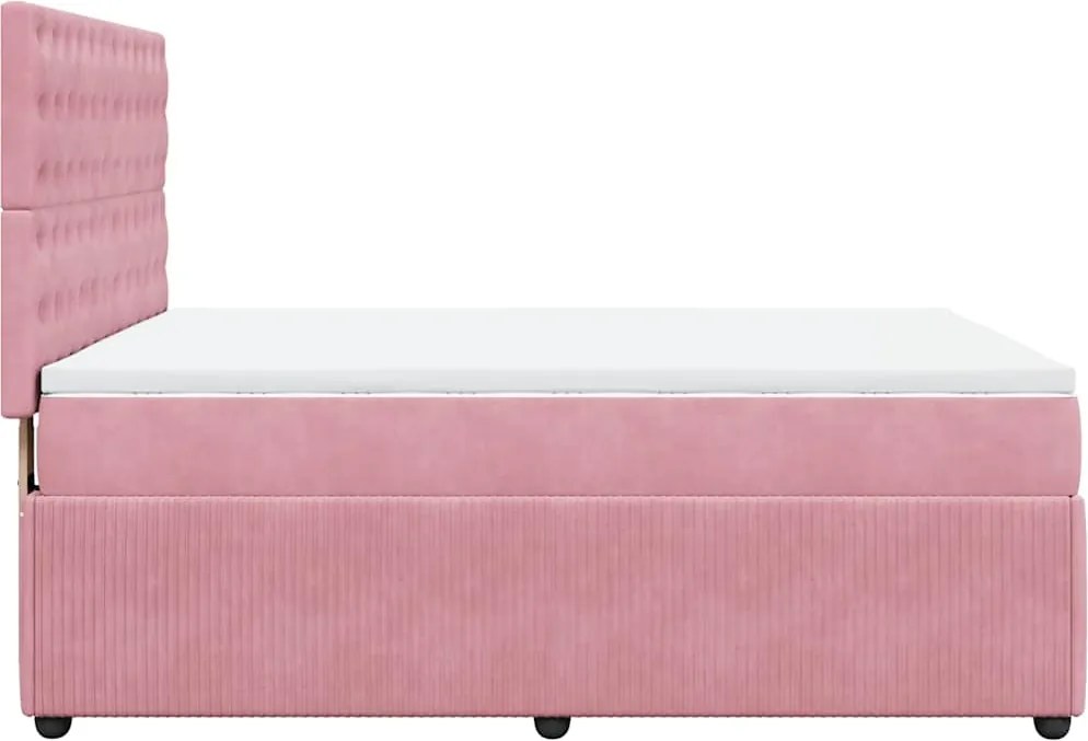 Box spring postel s matrací růžová 140x190 cm samet 3294651