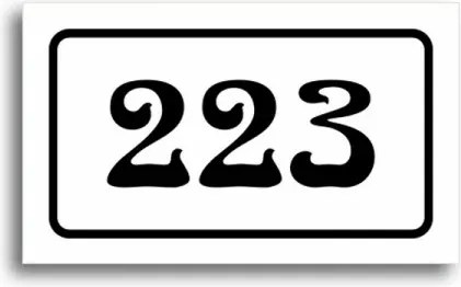 ACCEPT Číslo na dveře - typ 11 (50x30mm) - bílá tabulka - barevný tisk