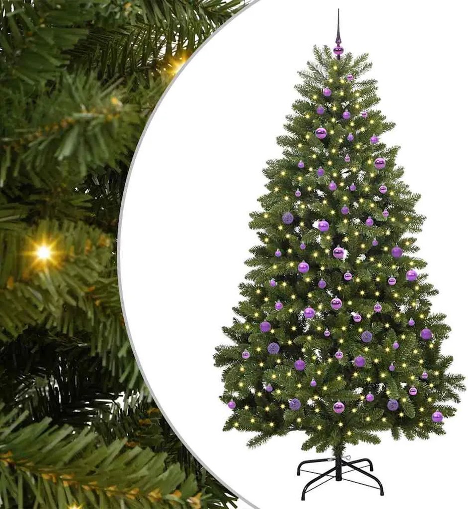 Umělý vánoční stromeček 240 cm 300 LED Teplá bílá PVC a ocel 3395709