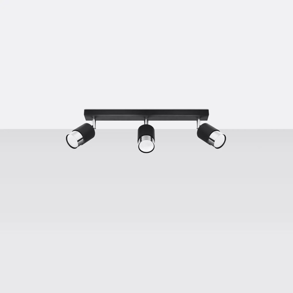 Sollux Lighting Stropní svítidlo NERO 3 Černá/chromové
