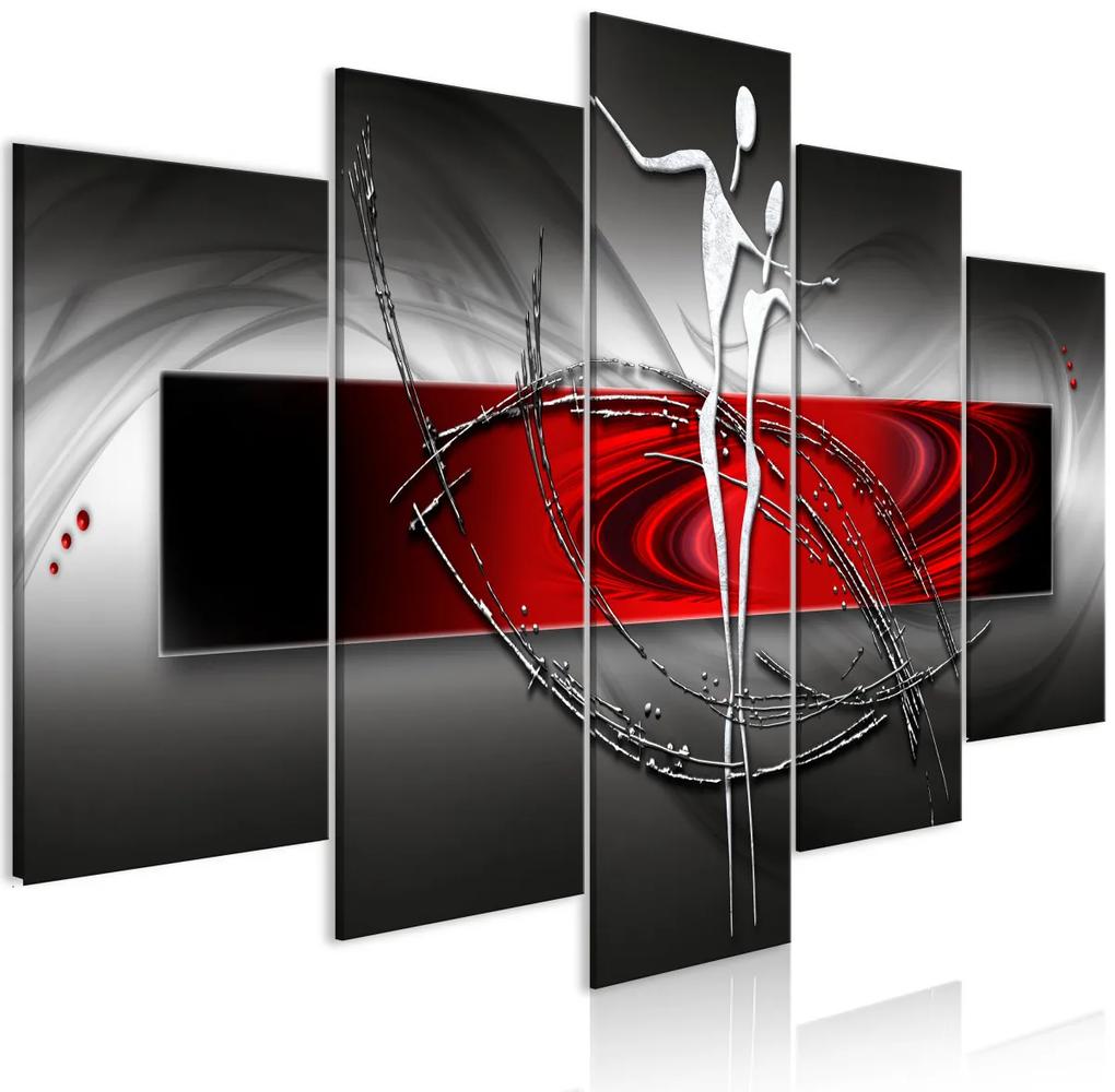 Abstraktní obraz tango Red + háčky a hřebíčky ZDARMA Velikost (šířka x výška): 220x110 cm