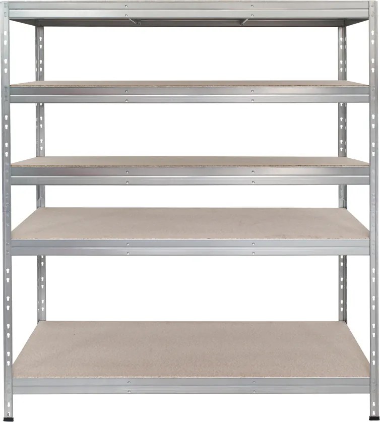 Kovový regál RIVET PRO 180x180x60 DTD dřevotříska 5 úrovní pozinkovaná