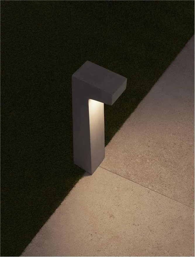 NV 9540212 Venkovní sloupkové svítidlo ARAN šedý beton skleněný difuzor LED 5W 3000K 120-230V IP65 - NOVA LUCE