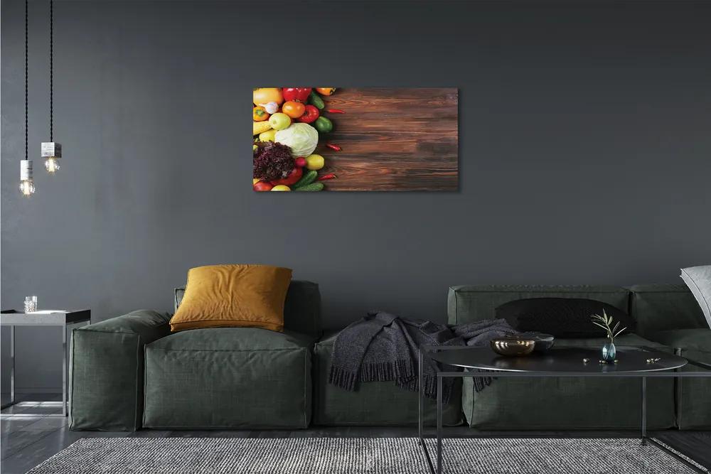 Obrazy na plátně Kukuřice pepř zelí 100x50 cm