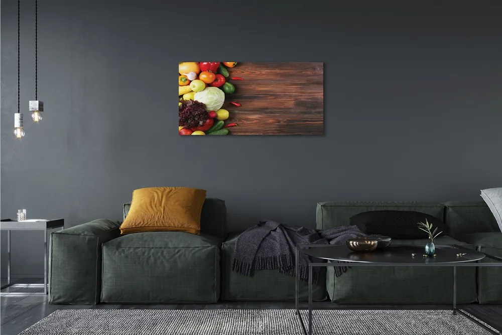 Obrazy na plátně Kukuřice pepř zelí 120x60 cm