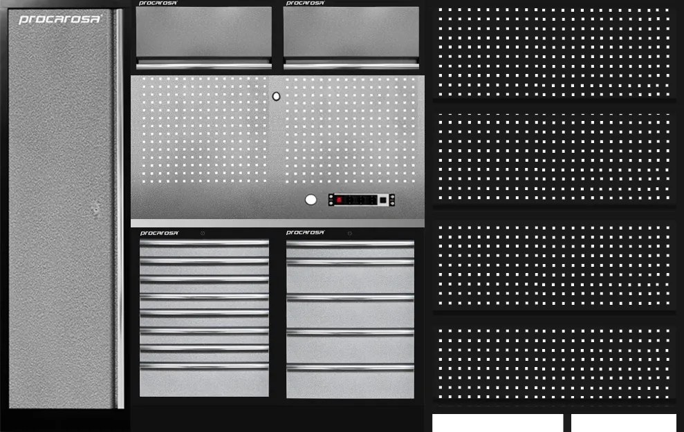 Sestava dílenského nábytku Procarosa PROFI TGC-13085-1200 Pracovní deska:: dřevěná