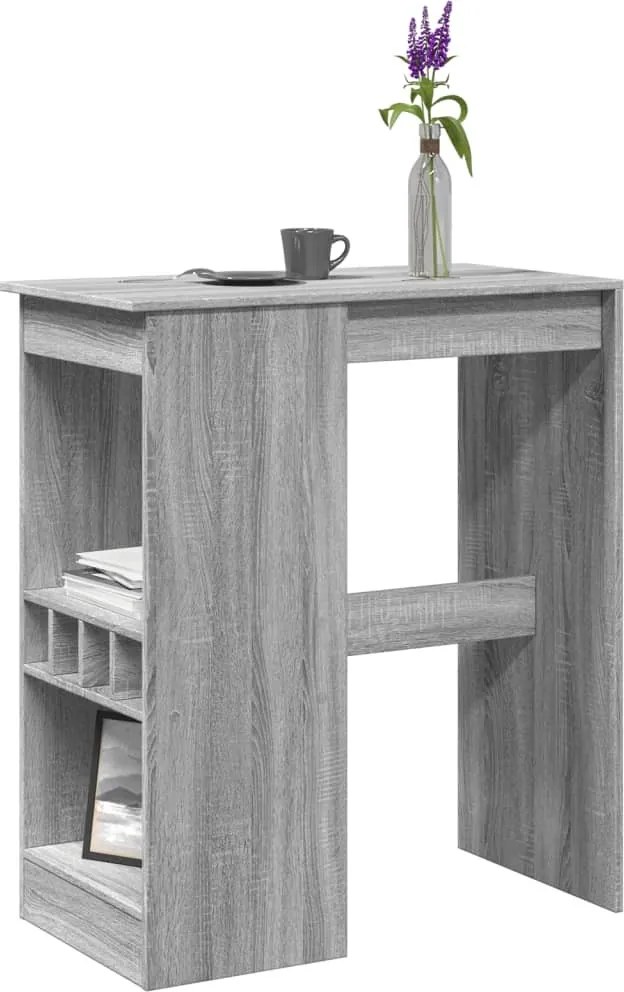 vidaXL Barový stůl s regály 90 x 47,5 x 103,5 cm kompozit [854337] Barva: kouřový dub