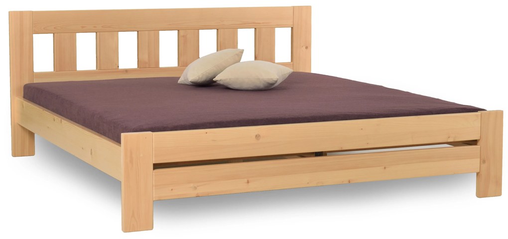 Dřevěná manželská postel KUBA - smrk
