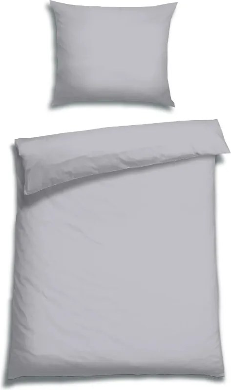 Florella Saténové povlečení Edel Uni Silber Rozměr: 70x90 + 140x200 cm