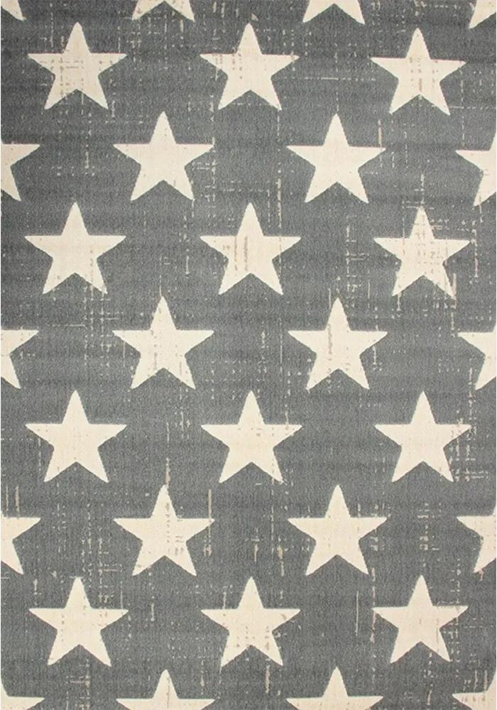 Kusový koberec PP Hvězdy šedý, Velikosti 120x170cm