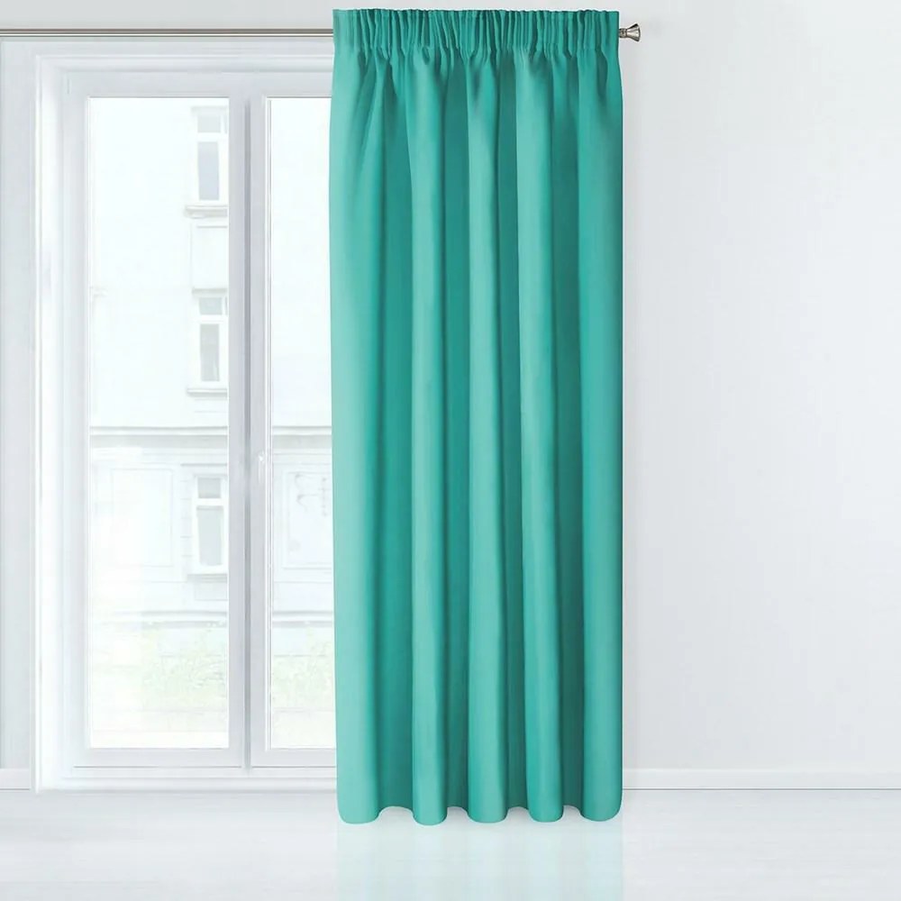 Design 91 Záclona připravená na pásku 135x270 Parisa tyrkysová blackout jednobarevná
