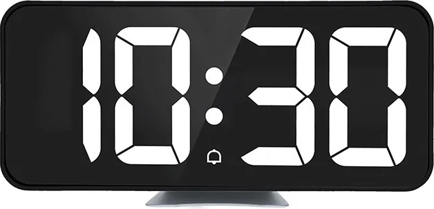 SOLIGHT Digitální hodiny s Bluetooth synchronizací, LED displej, teploměr, budík, černé