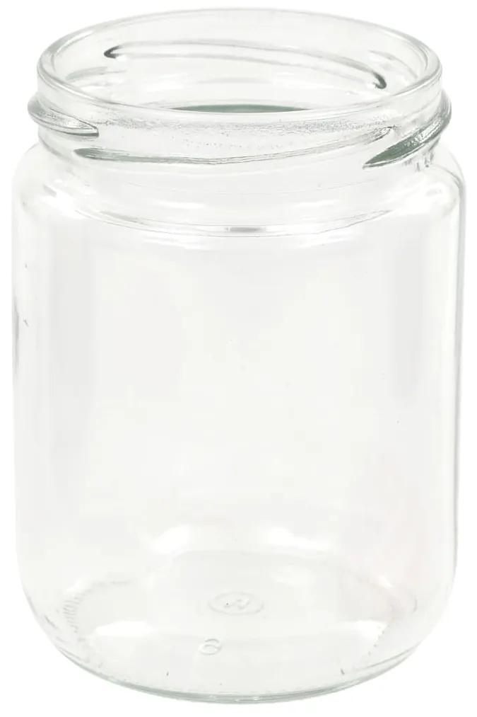 Zavařovací sklenice s bíločervenými víčky 48 ks 230 ml - Default Title