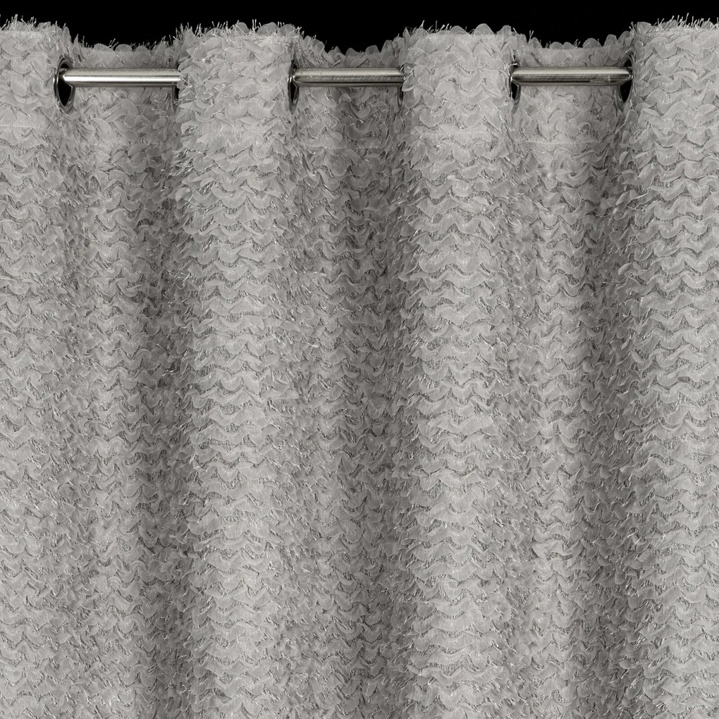 ZÁVĚS NA KROUŽCÍCH TIFFANY 135X250 CM STŘÍBRNÁ