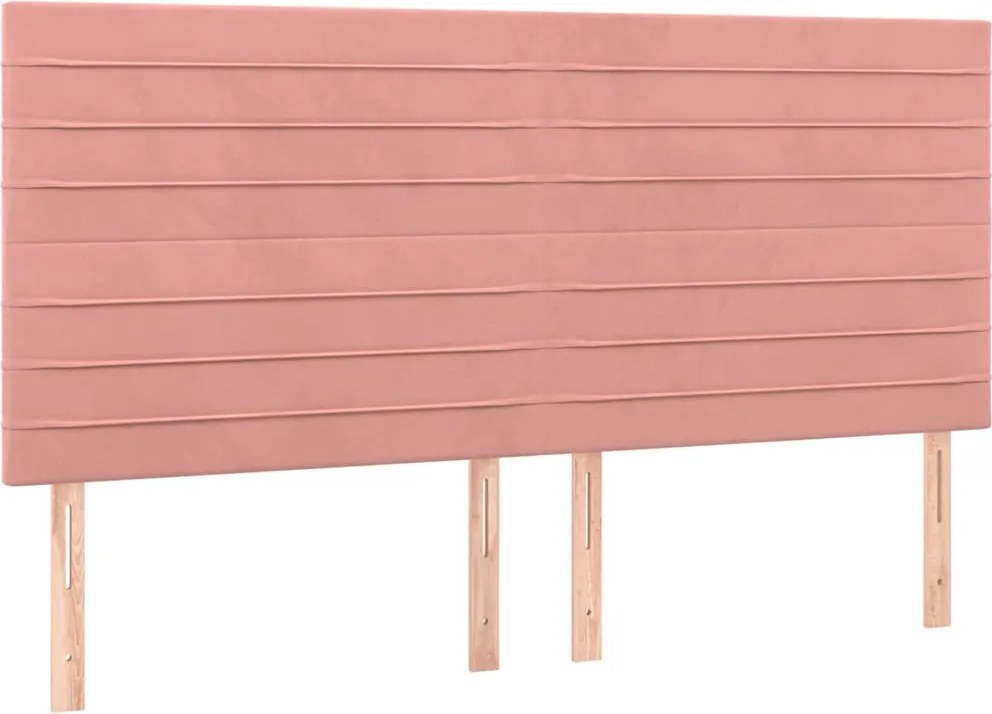 Box spring postel s matrací růžová 200x200 cm samet 3129296