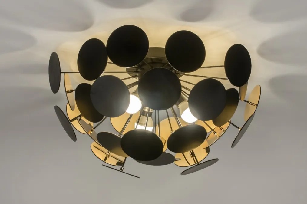 Stropní designové svítidlo do obýváku Toscana Nero and Gold