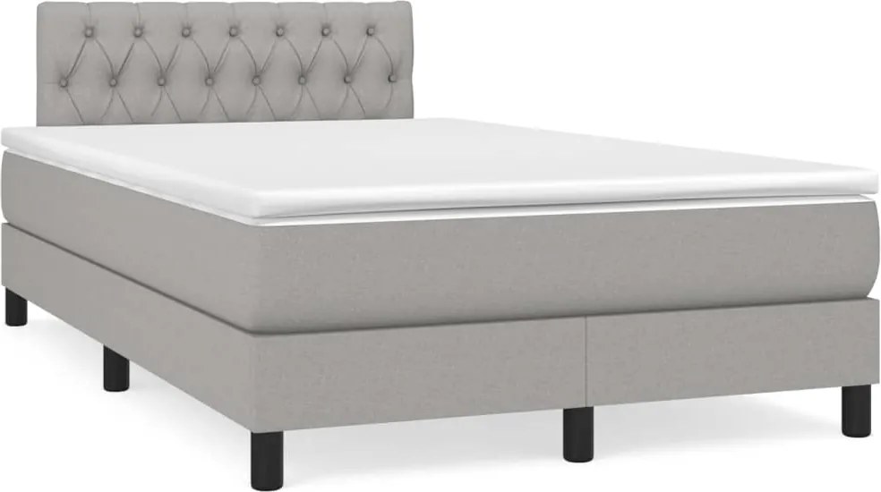 Box spring postel s matrací světle šedá 120 x 200 cm textil 3140281