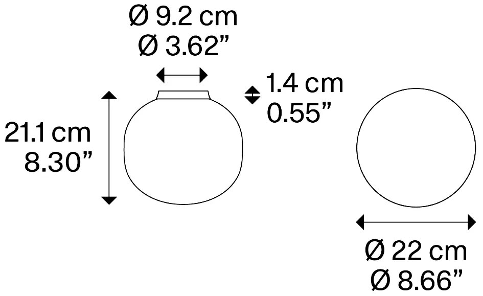 Lodes Volum 22, stropní/nástěnné svítidlo z bílého foukaného skla, 1x25W E27, prům.22cm, IP54