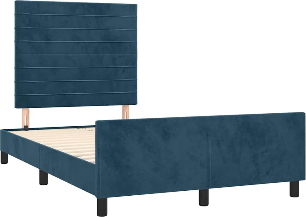 Rám postele bez matrace tmavě modrý 120 x 200 cm samet 3125810
