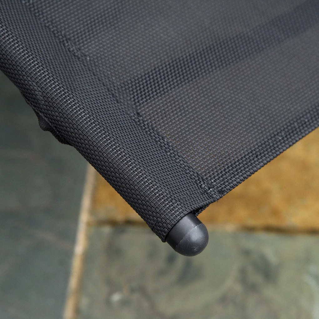 Ergonomická houpací křeslo Outsunny s opěrkou hlavy, pozinkované kovové opěrky, textilene, rozměry 63Š x 160H x 88V cm