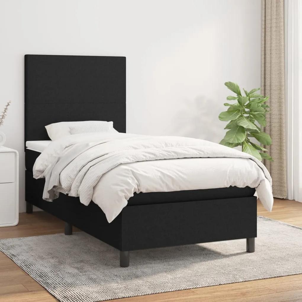 vidaXL Box spring postel s matrací 100 x 200 cm textil [3141594] Barva: Tmavě šedá