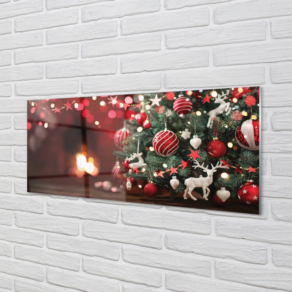 akrylový obraz Vánoční ozdoby 120x60 cm
