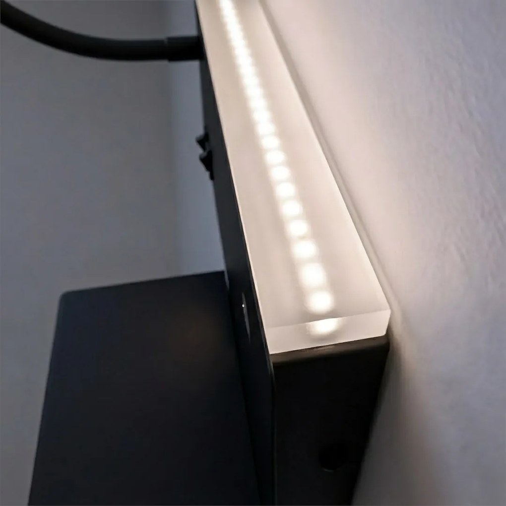 Nástěnné LED svítidlo Shelf, 1x LED 4+5+2w, 4000k, b/w, vypínač